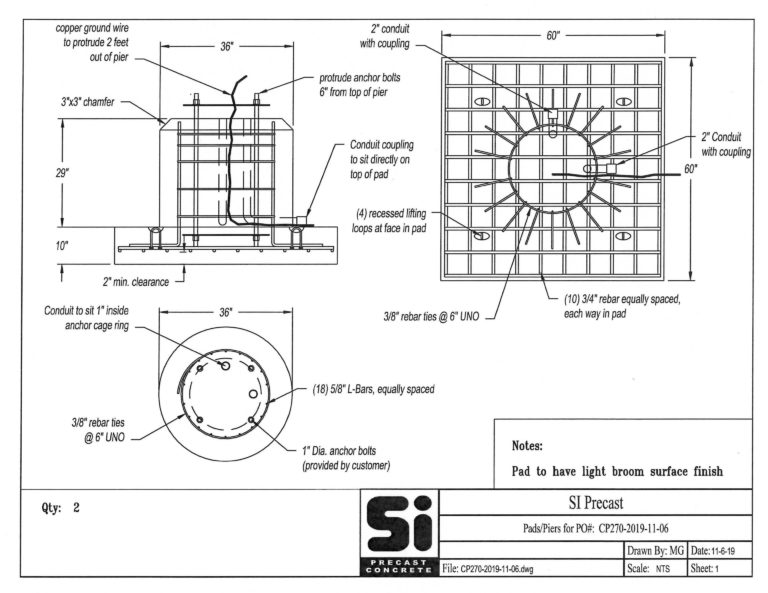 Concrete Pad Project Specs - SI Precast Concrete